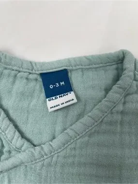Old Navy | Bottoms | Old Navy Sage Green Muslin Gauze Wrap Romper 3m ...